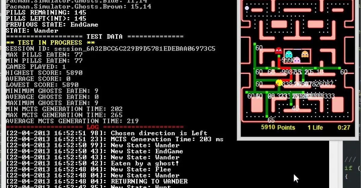 Luc Shelton » Ms. Pac-Man MCTS AI
